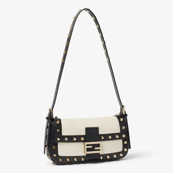 Fendi Baguette® 26424 Pergamena Leather Bag With Studs